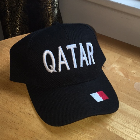Qatar | Accessories | Qatar Flag Hat 6 Panel Adjustable Black Cap ...